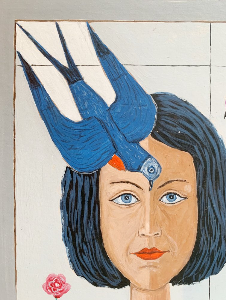 Mikolaj Malesza, The Swallow, 2019, Acrylic on Cardboard for sale at Pamono