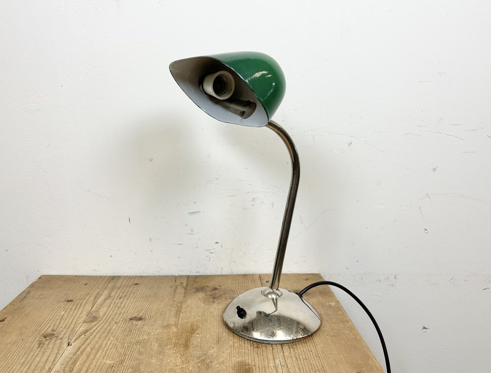 Grüne Vintage Banklampe aus Emaille, 1950er bei Pamono kaufen
