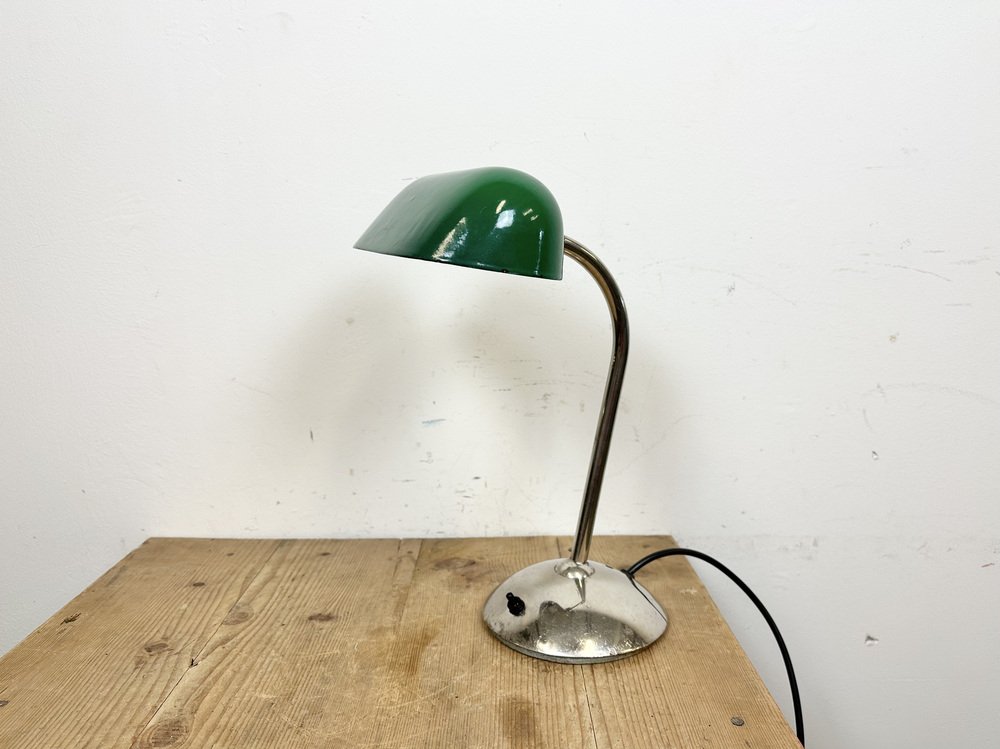 Grüne Vintage Banklampe aus Emaille, 1950er bei Pamono kaufen