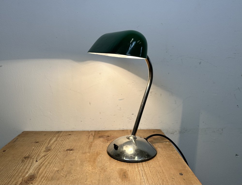 Grüne Vintage Banklampe aus Emaille, 1950er bei Pamono kaufen