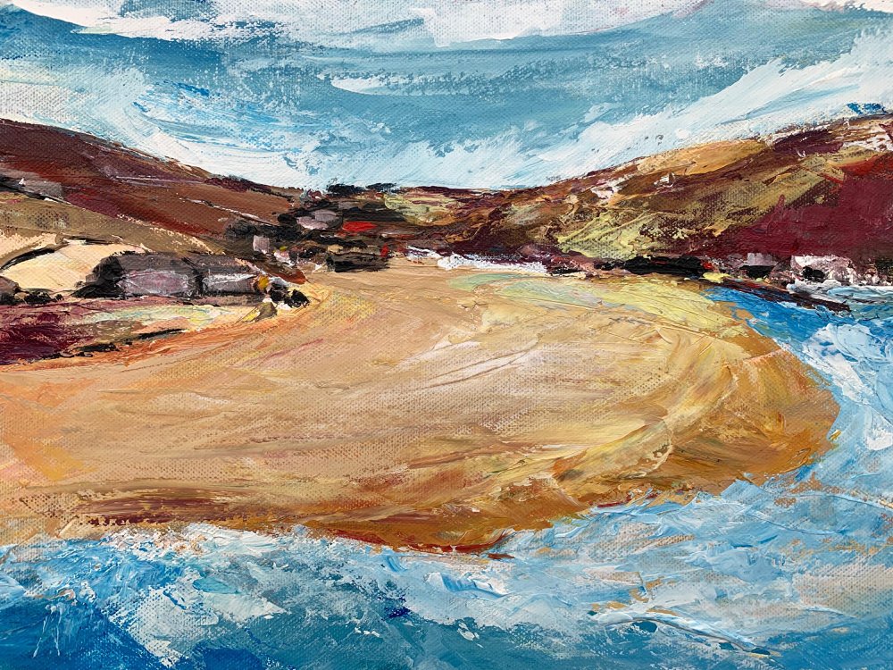 Angela Wakefield, Impressionistic Beach Landscape, 2020, Acrylic on ...