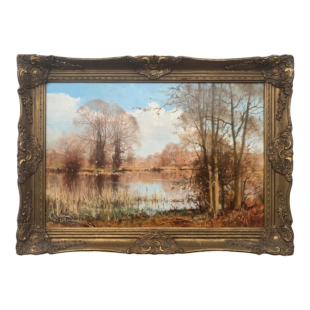 Walter Robin Jennings, Winter Gulls Landscape, Oil Painting, 1970 ...