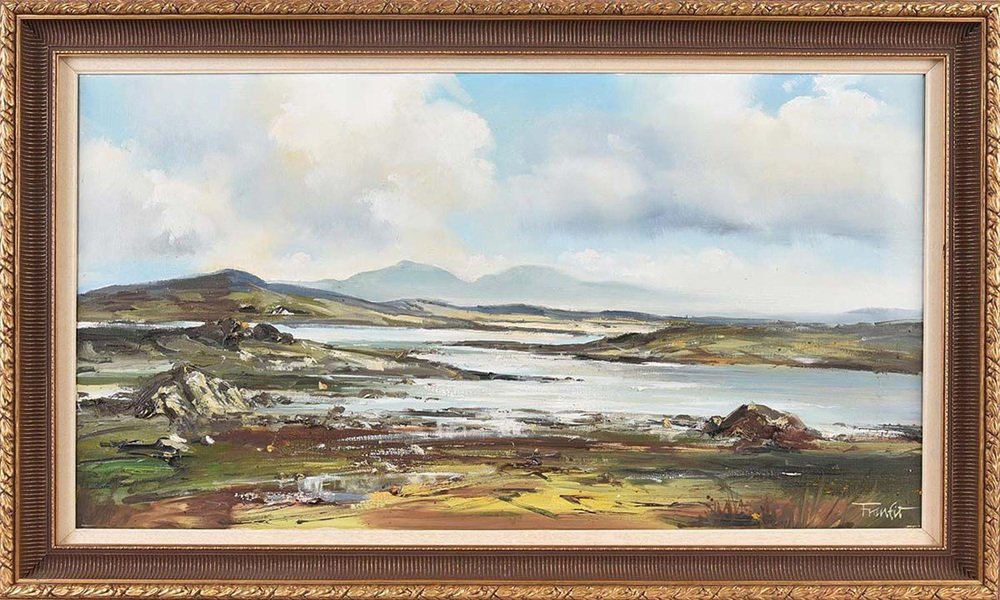 Frank Fitzsimons, Ireland Landscape, 1985, Oil, Framed for sale at Pamono