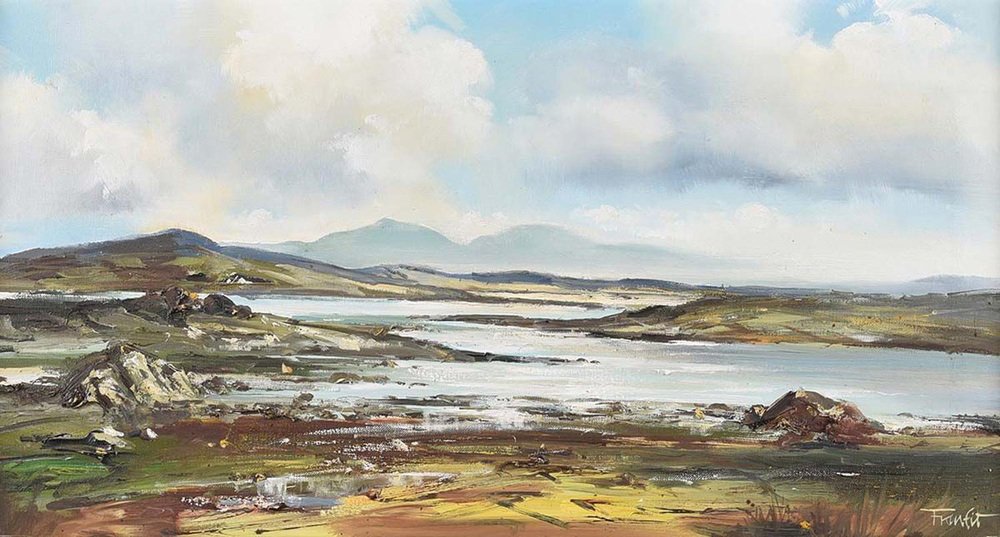 Frank Fitzsimons, Ireland Landscape, 1985, Oil, Framed for sale at Pamono