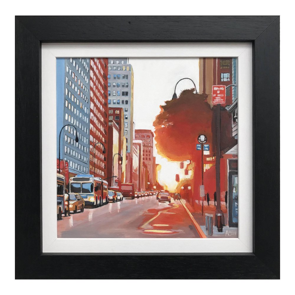 Angela Wakefield, New York Street Scene Urban Landscape, 2017, Paint on ...