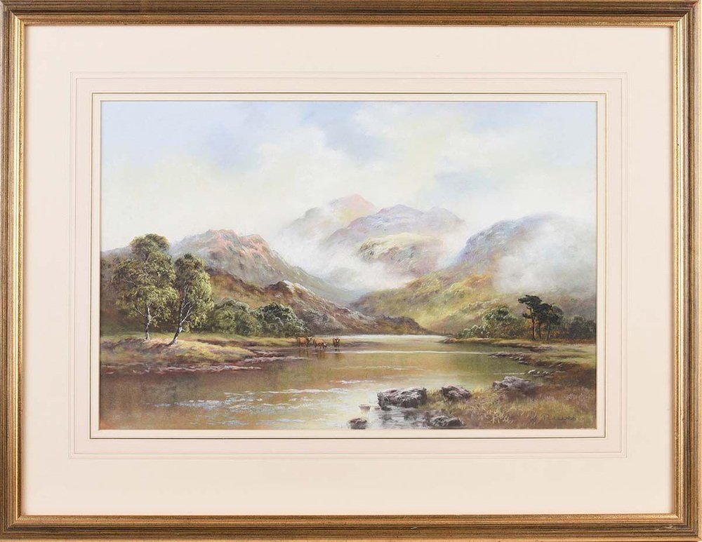 Wendy Reeves, Cattle in English Countryside, 1985, Pastel Drawing ...