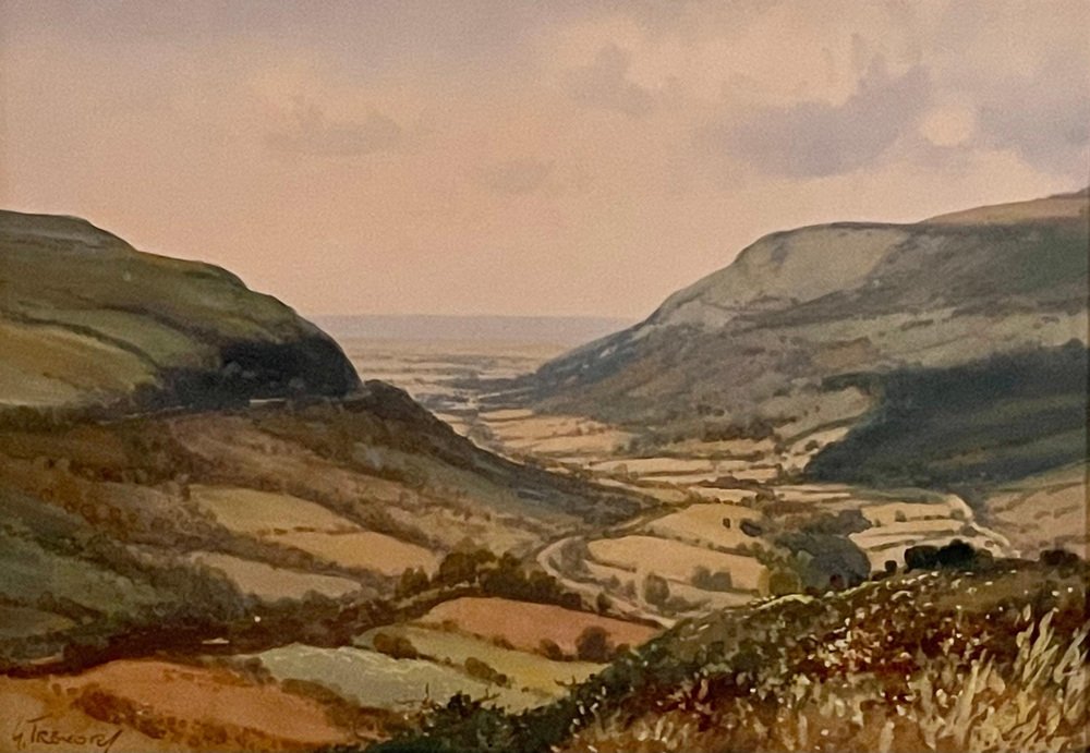 George Trevor, Irish Valley, 1980, Watercolour, Framed for sale at Pamono