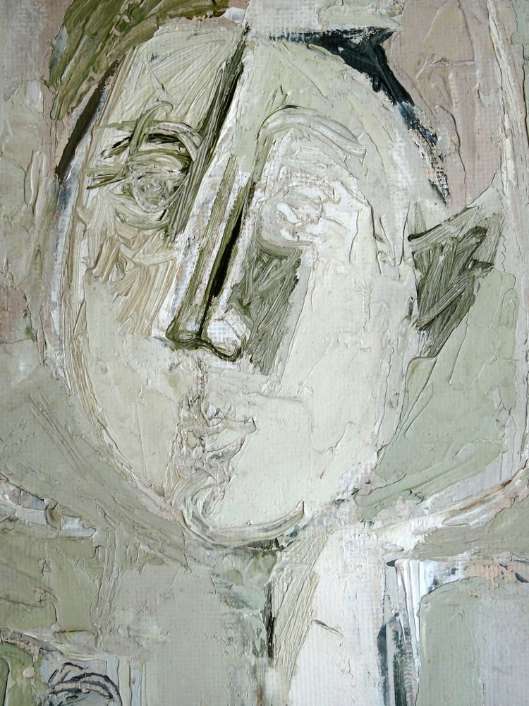 Robert Elibekyan, Portrait, 1975, Oil on Plywood for sale at Pamono