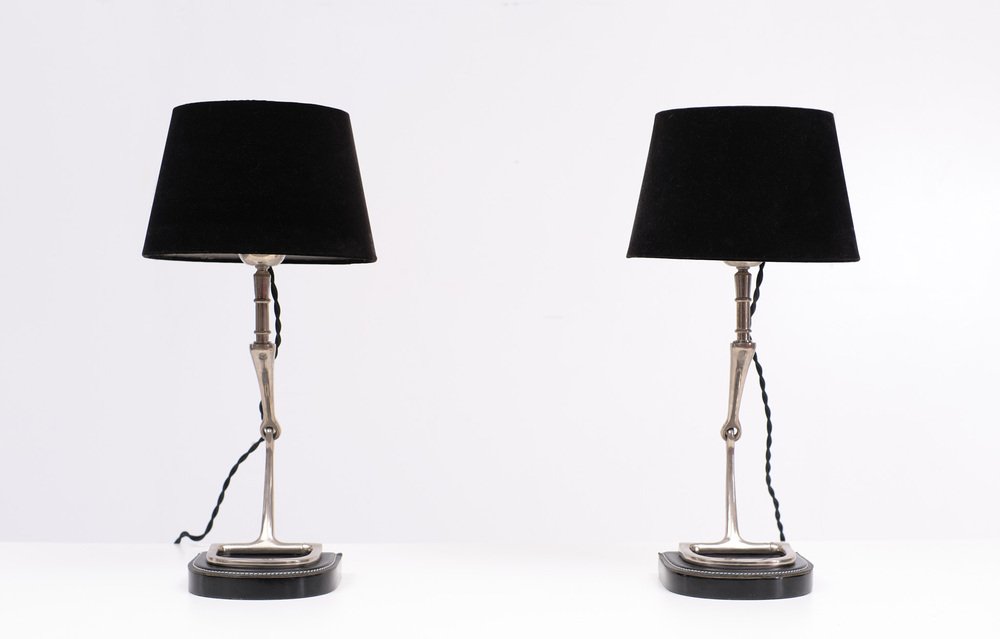 Stirrup Table Lamps from Eichholtz, 1980s, Set of 2 for sale at Pamono