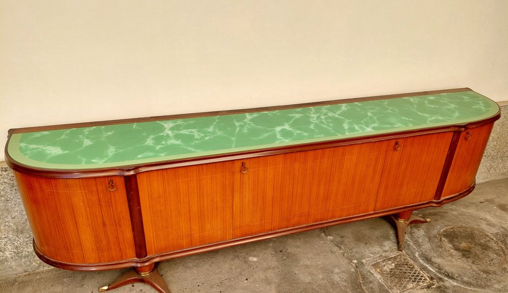 Italienisches Buffet aus Holz mit Glasplatte von La Permanente Mobili ...