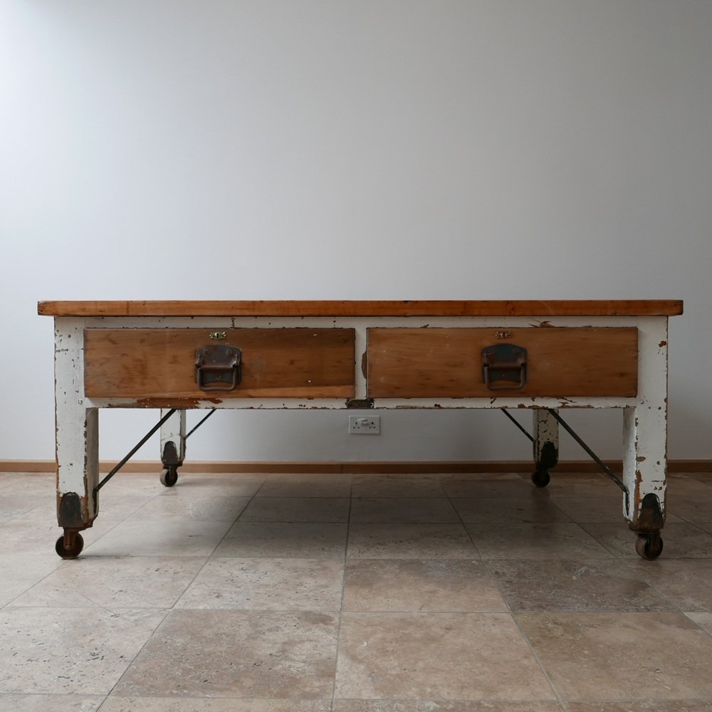 Antique Bakers Prep Table in Wood for sale at Pamono