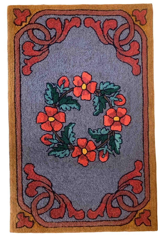 Vintage American Hooked Rug, 1940s for sale at Pamono