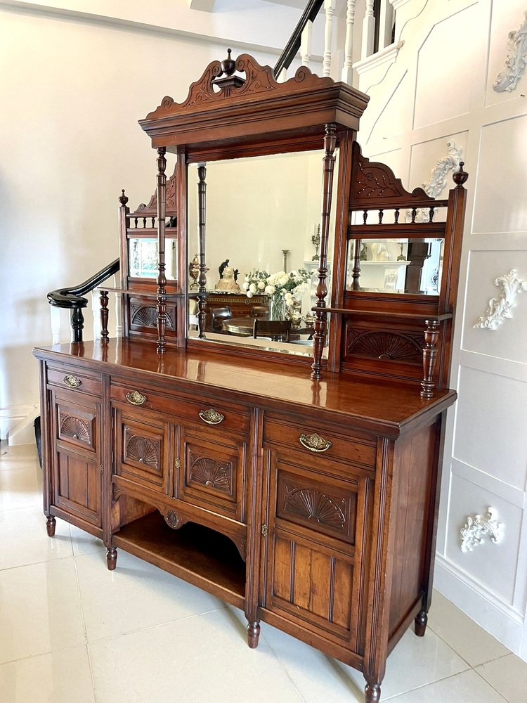 Antique Victorian Sideboard in Carved Walnut with Mirror, 1880 for sale ...