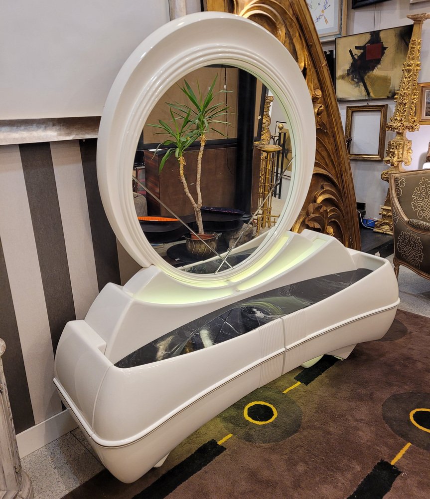 Space Age Style Dressing Table in Lacquered Wood and Fiberglass from ...