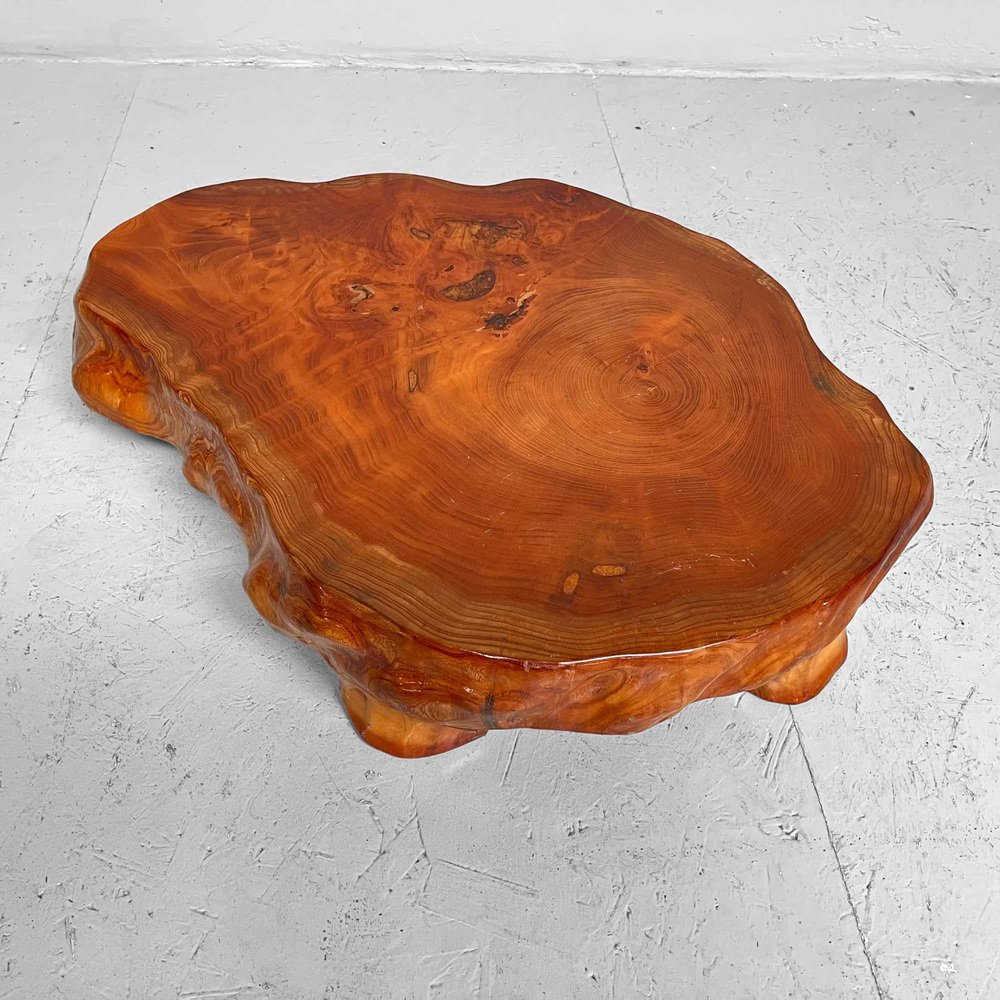 Low Wabi-Sabi Tree Trunk Table, Japan, 1890s for sale at Pamono