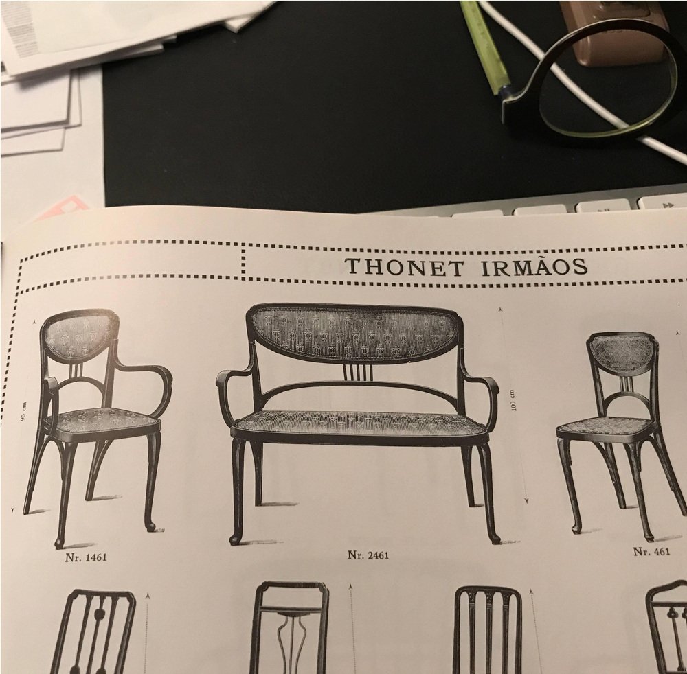 Sedie Art Nouveau di Jugendstil per Thonet, 1910, set di 4 in vendita su Pamono
