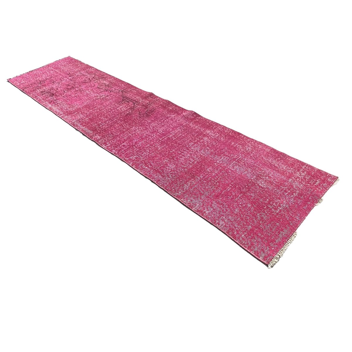 Turkish Distressed Narrow Runner Rug in Pink, 1970s for sale at Pamono