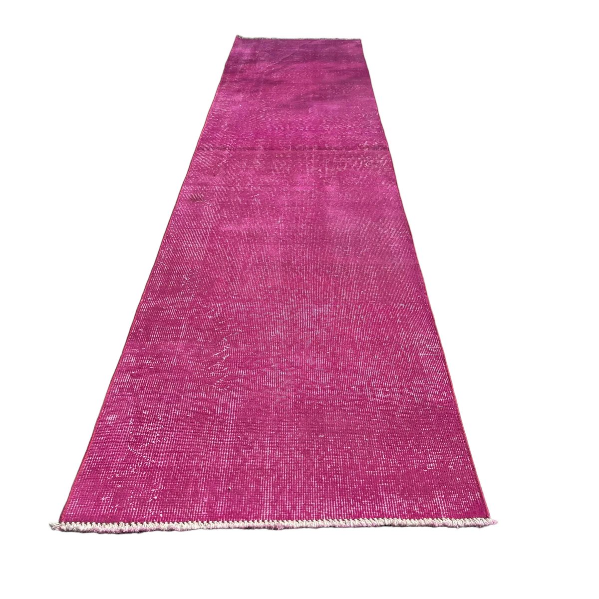 Turkish Distressed Narrow Runner Rug in Pink, 1970s for sale at Pamono