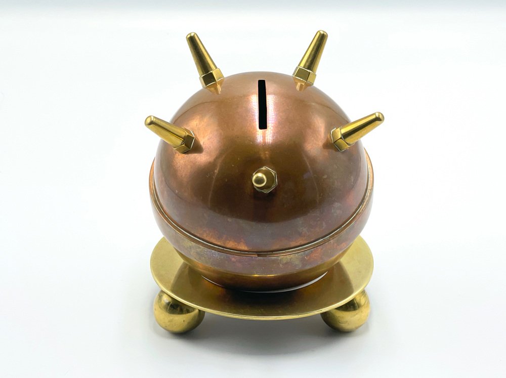 Mid-Century Copper Sea Mine Piggy Bank Money Box, 1950s for sale at Pamono