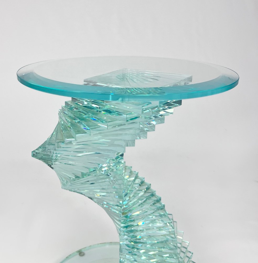 Ravello Spiral Glass Side Table, 1980s for sale at Pamono