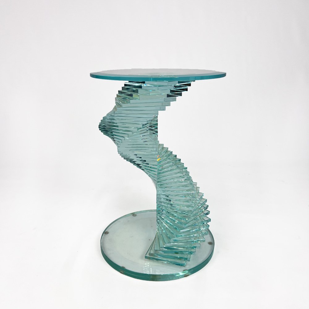 Ravello Spiral Glass Side Table, 1980s for sale at Pamono