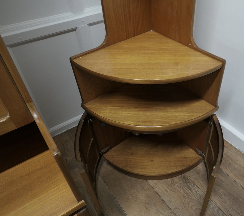 Teak Wall Unit by Nathan Furniture with 2 Corner & 1 Main Unit, 1980s ...