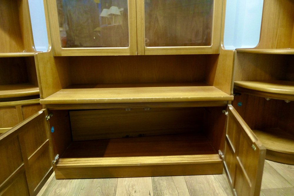 Teak Wall Unit by Nathan Furniture with 2 Corner & 1 Main Unit, 1980s ...