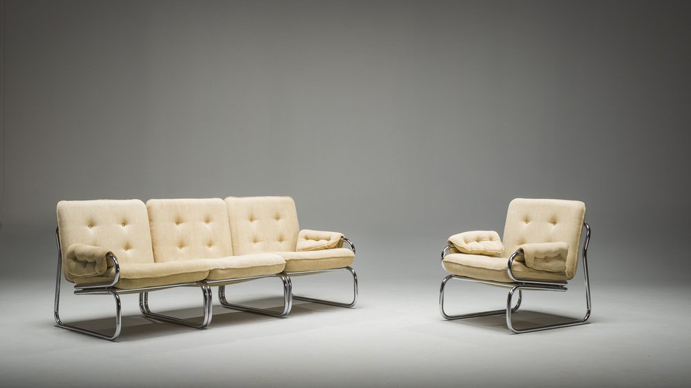 Set of Three-Seater Borkum Sofa and Armchairs by Johan Bertil Häggström ...