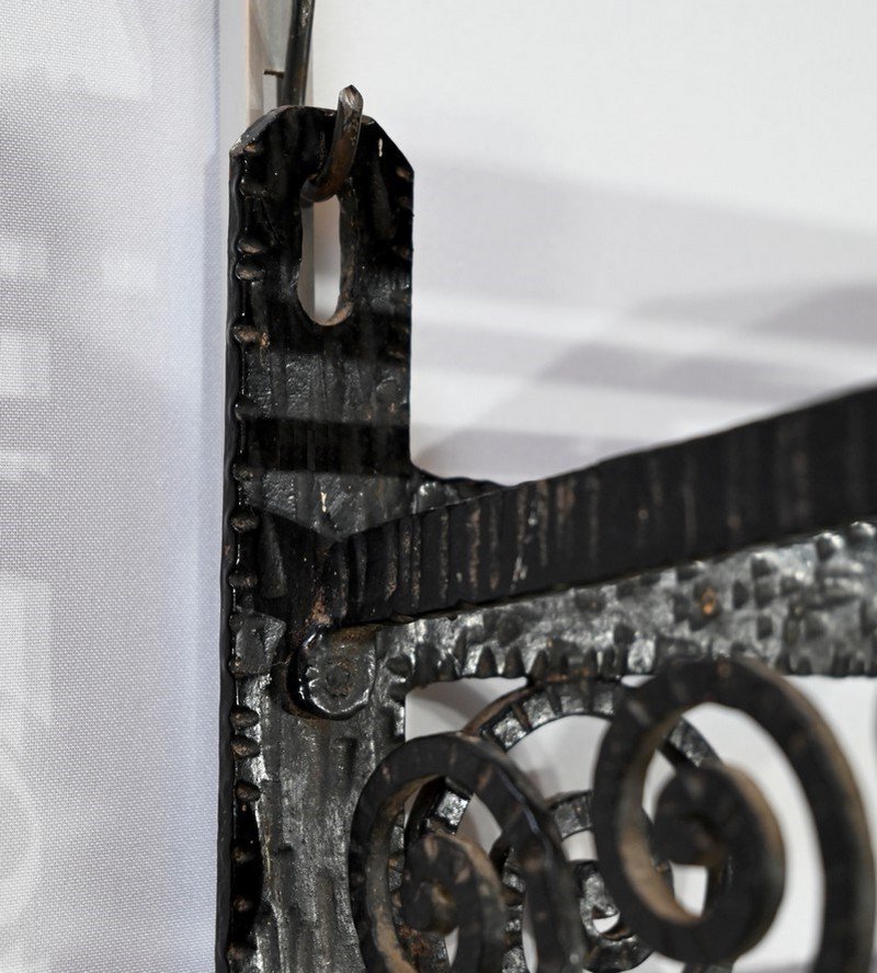 Wrought Iron Luggage Rack with Mirror, 1960s for sale at Pamono