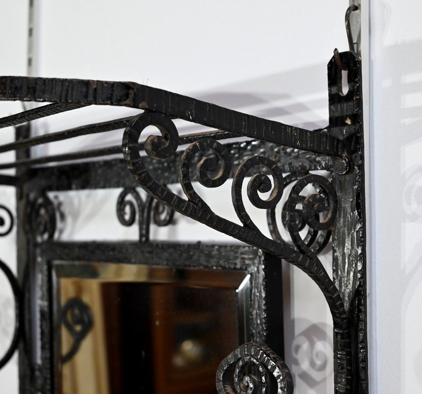Wrought Iron Luggage Rack with Mirror, 1960s for sale at Pamono