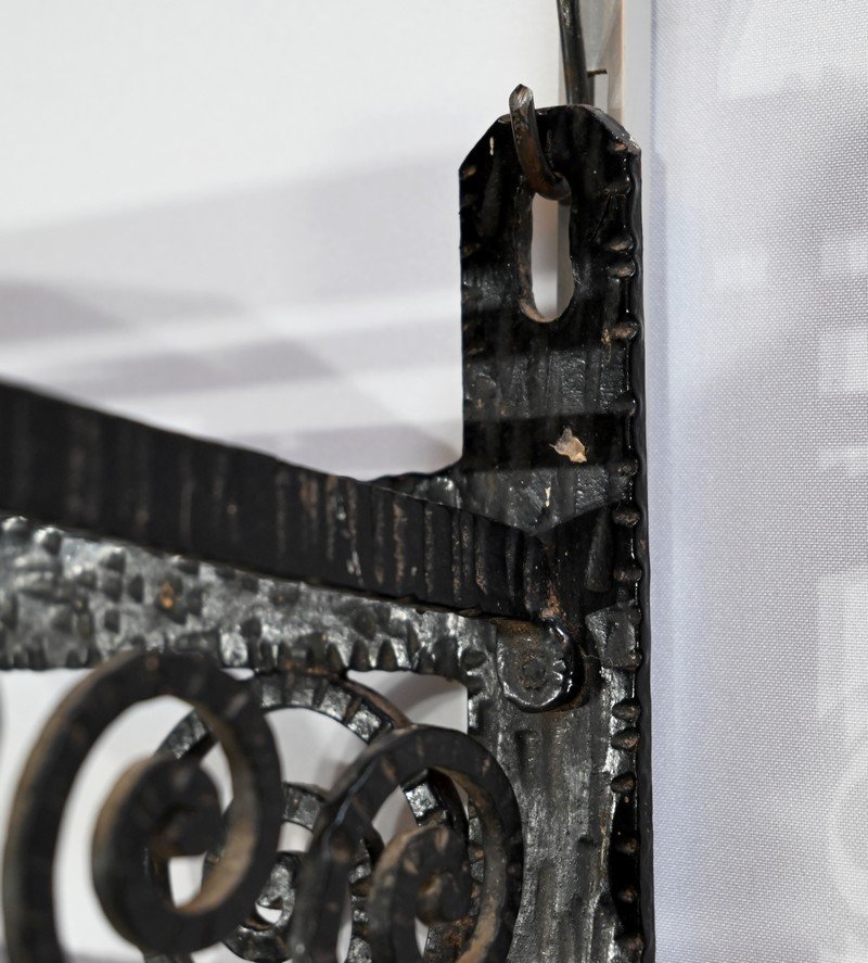 Wrought Iron Luggage Rack with Mirror, 1960s for sale at Pamono