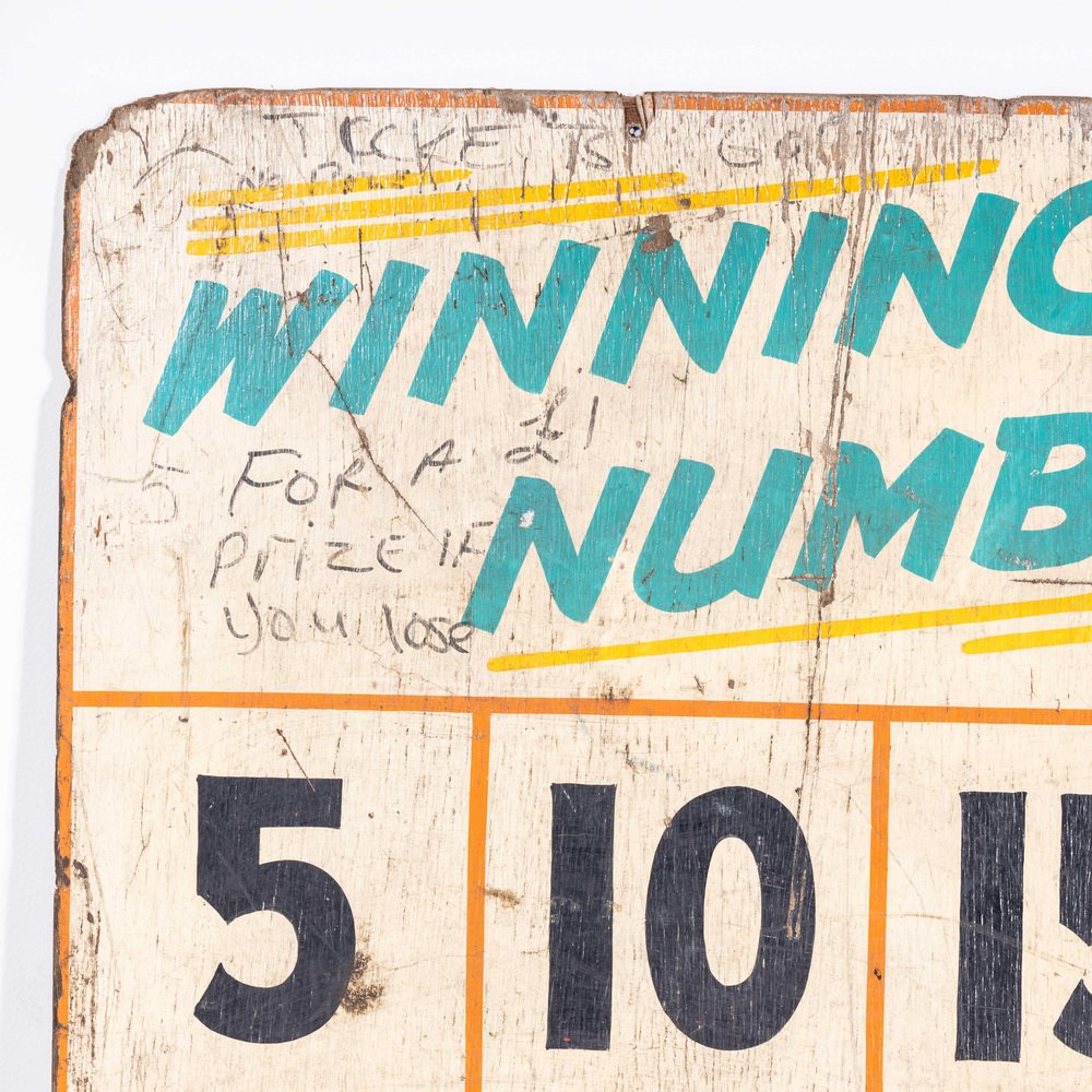 Large Original Winning Numbers Fairground Sign, 1950s for sale at Pamono
