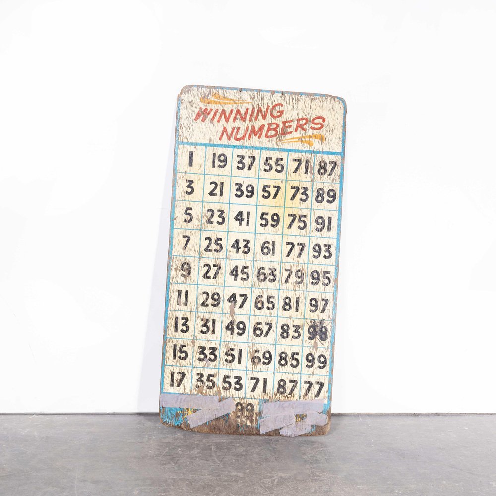 Large Original Winning Numbers Fairground Sign, 1950s for sale at Pamono