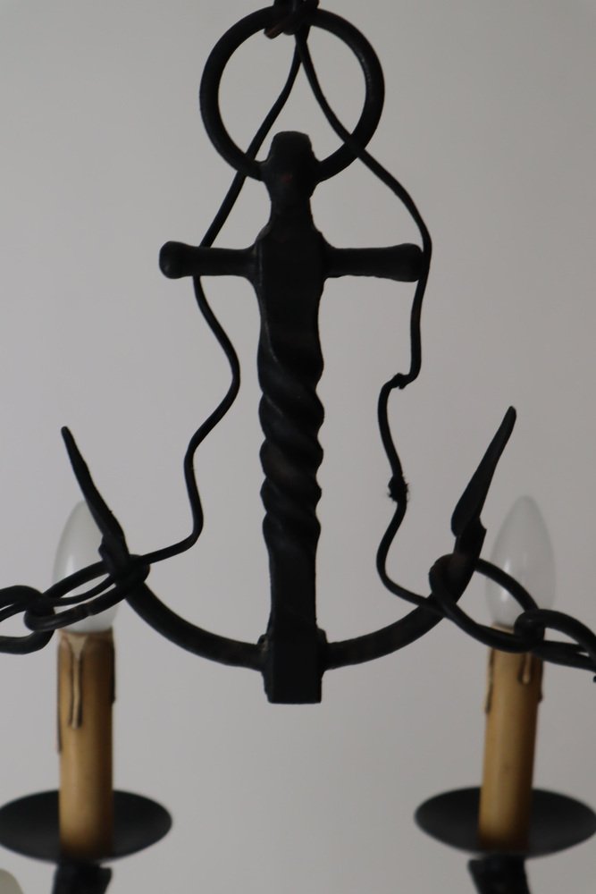 Wrought -Iron Vikinger Longboat Chandelier with Horse Head for sale at ...