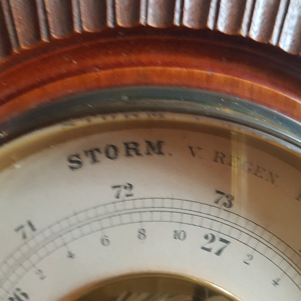 Wall-Mounted Weather Station in Carved Wood for sale at Pamono