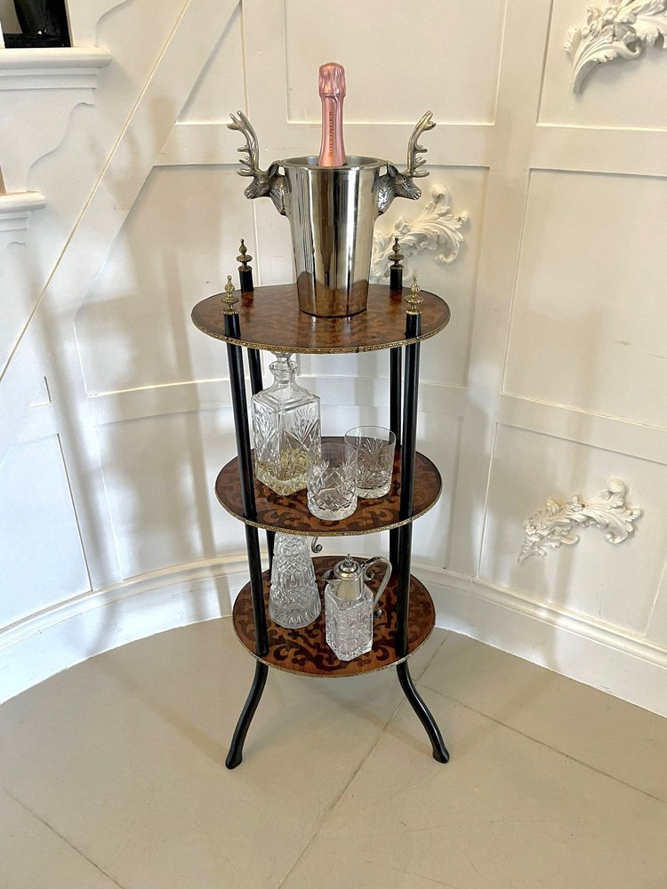 Victorian Three Tier Oval Inlaid Stand Display Shelves, 1860s for sale ...