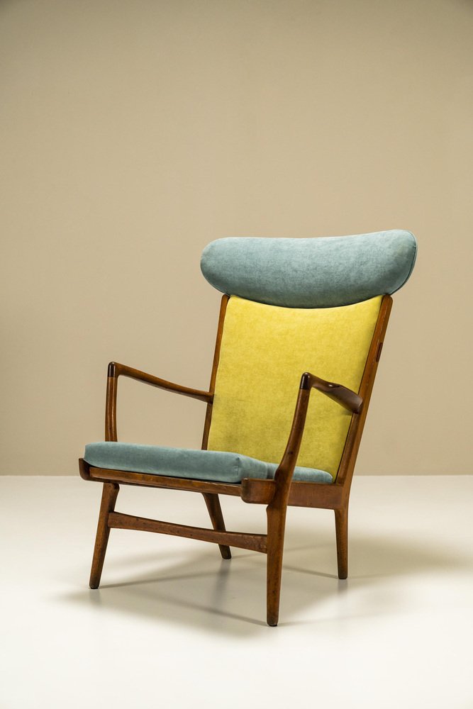 Ap-15 Wingback Armchair in Teak and Two-Tone Fabric by Hans J. Wegner ...