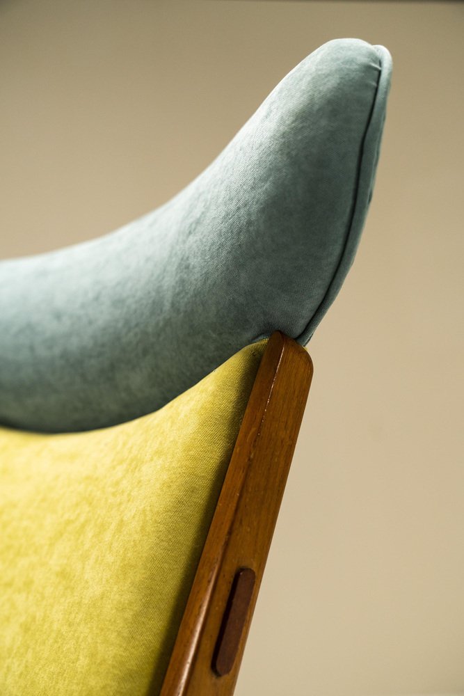 Ap-15 Wingback Armchair in Teak and Two-Tone Fabric by Hans J. Wegner ...