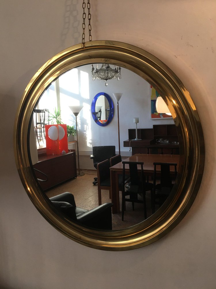 Narcisso Wall Mirror with Brass Frame attributed to Sergio Mazza for ...