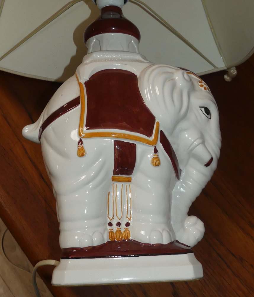 Ceramic Elephant Table Lamp from Feese, 1970s for sale at Pamono