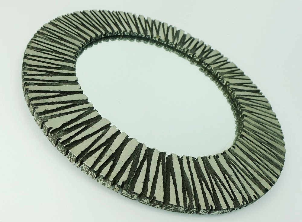 Specchio da parete Mid-Century con cornice in alluminio di Casper Studioguss, anni '70 in ...