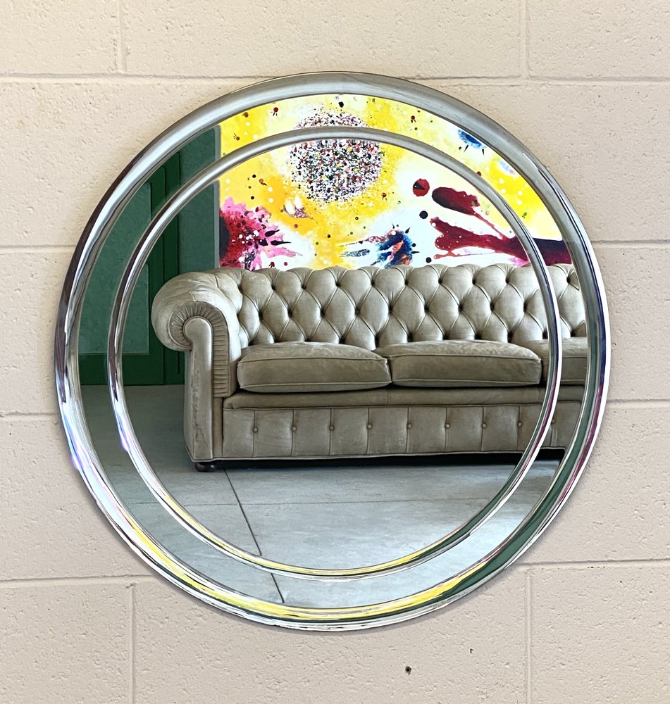 Vintage Round Mirror, 1970s for sale at Pamono