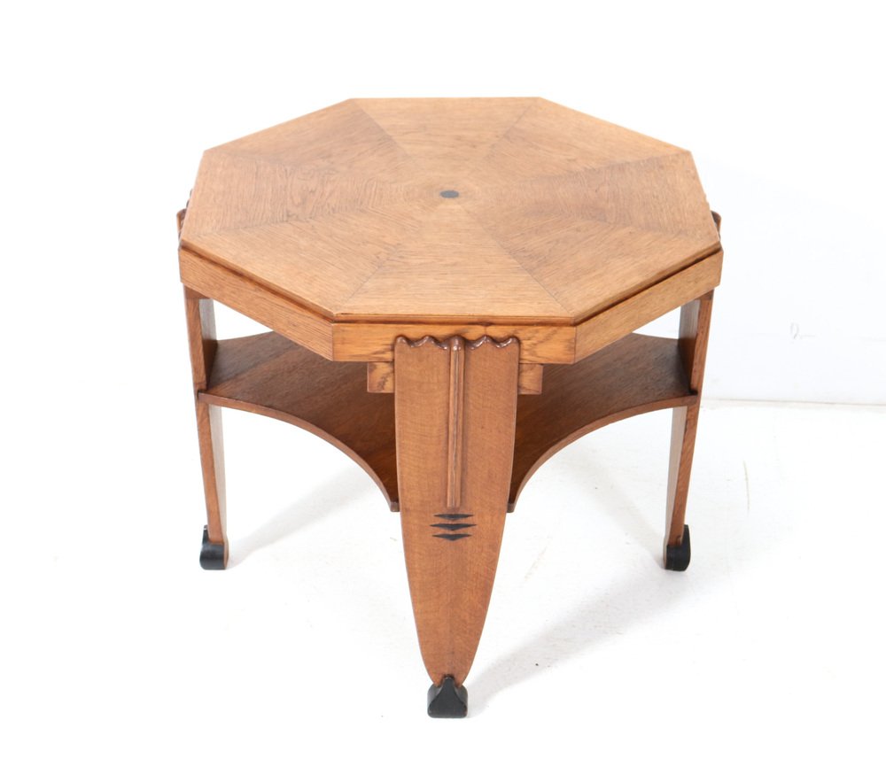 Art Deco Amsterdamse School Coffee Table in Oak, 1920s for sale at Pamono