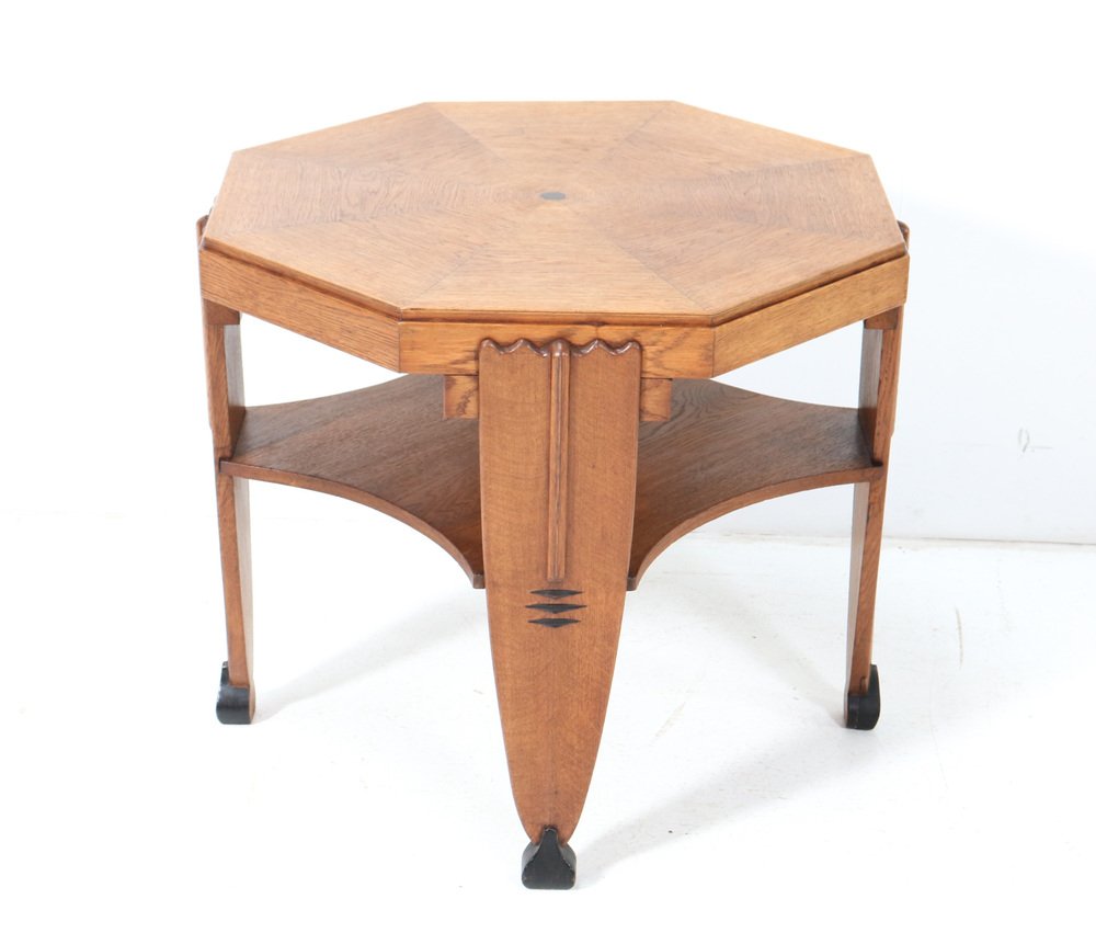 Art Deco Amsterdamse School Coffee Table in Oak, 1920s for sale at Pamono