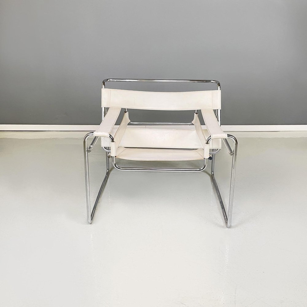 Poltrona Wassily B3 moderna bianca attribuita a Marcel Breuer per ...