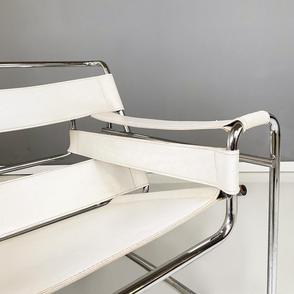 Poltrona Wassily B3 moderna bianca attribuita a Marcel Breuer per ...