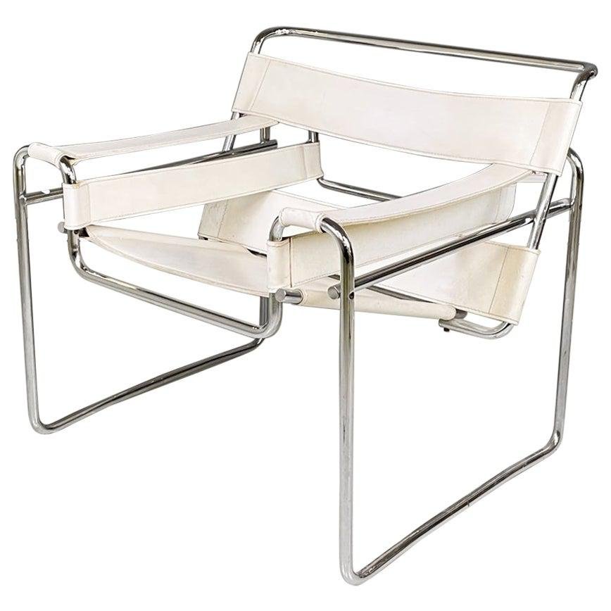 Poltrona Wassily B3 moderna bianca attribuita a Marcel Breuer per ...