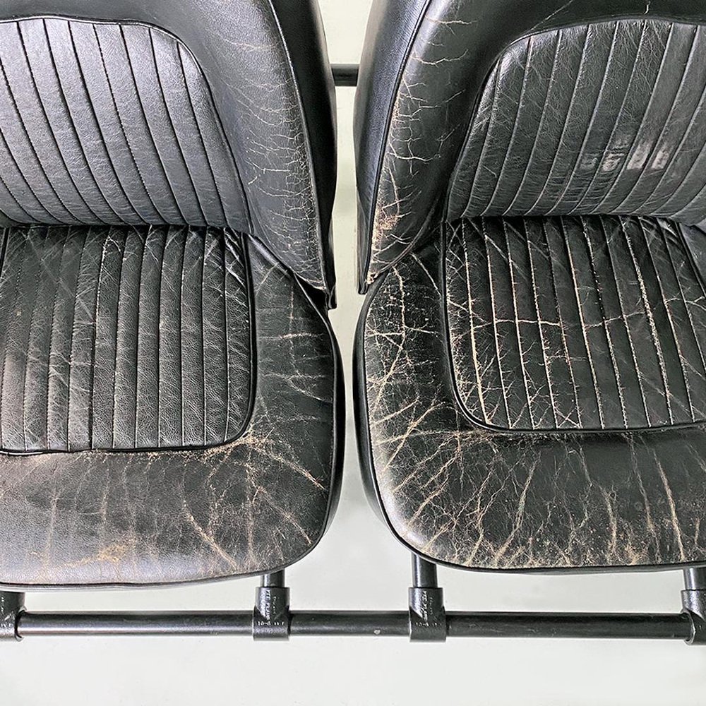 Modern English Black Leather and Metal Rover Sofa by Ron Arad for One ...