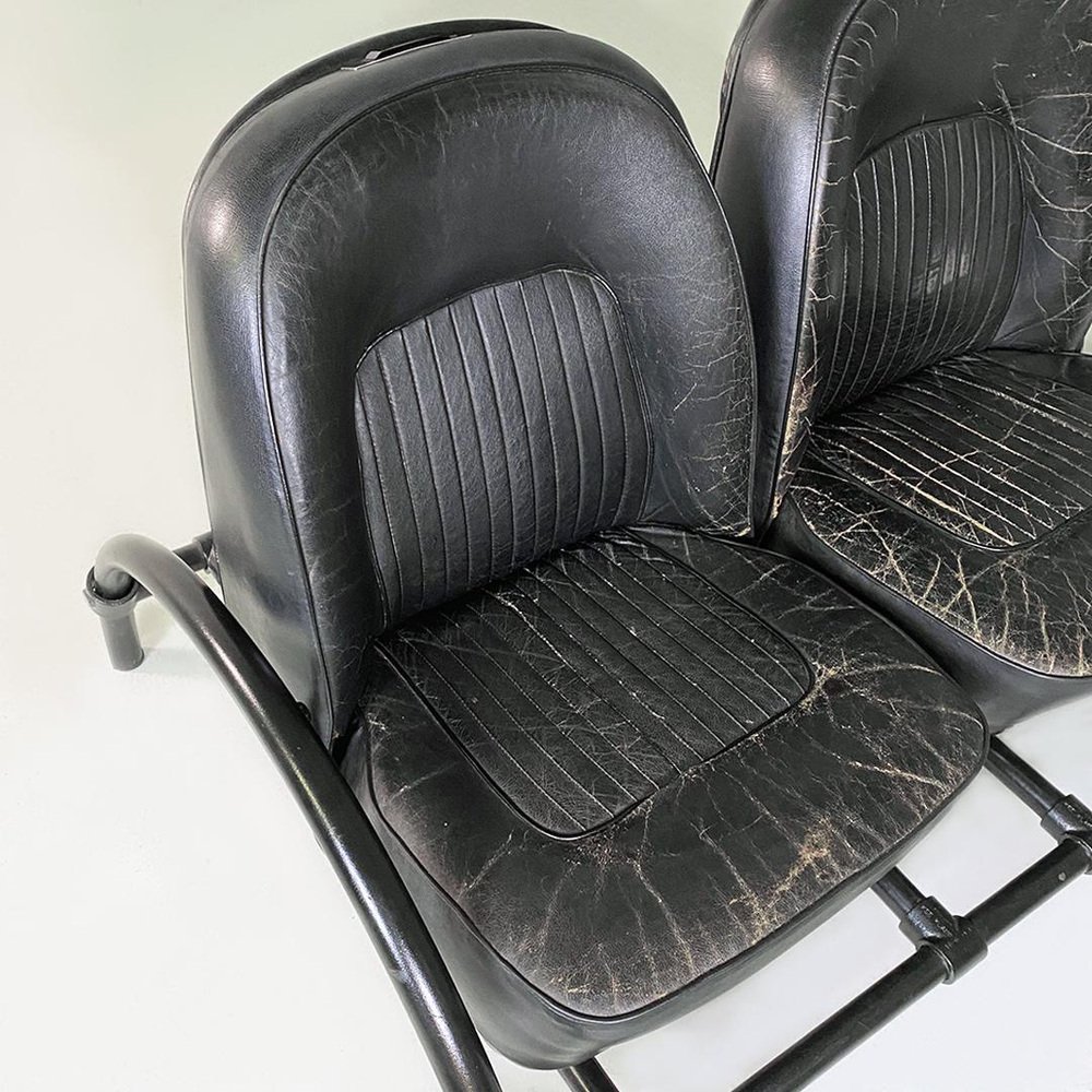 Modern English Black Leather and Metal Rover Sofa by Ron Arad for One ...