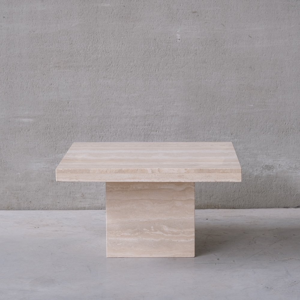 Square Travertine Coffee Table, Belgium, 1970s for sale at Pamono